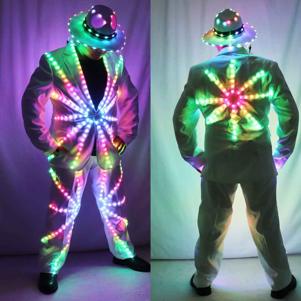 Full Color LED Suit Costumes Clothes Lights Luminous Stage Dance Perfo ...
