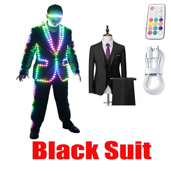 RGB Pixel LED Light Up Jacket Coat - Full Color Tron Stage Suit for Da ...