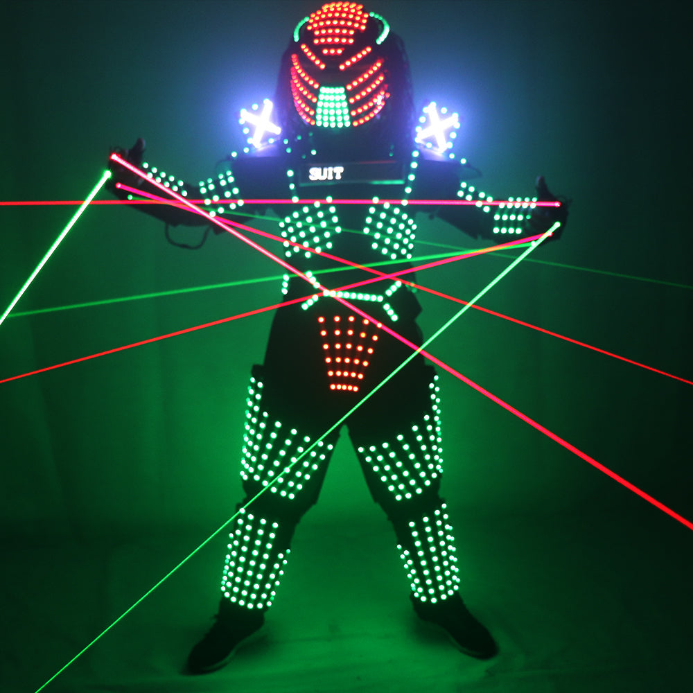 LED Robot Costumes Clothes LED Lights Luminous Stage Dance Performance ...