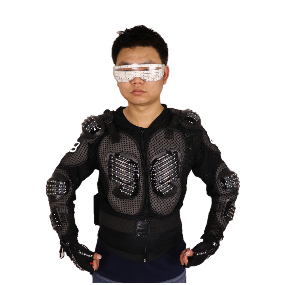 New Arrival Fashion LED Armor Light Up Jackets Costume Glove Glasses ...