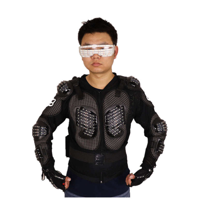 New Arrival Fashion LED Armor Light Up Jackets Costume Glove Glasses ...