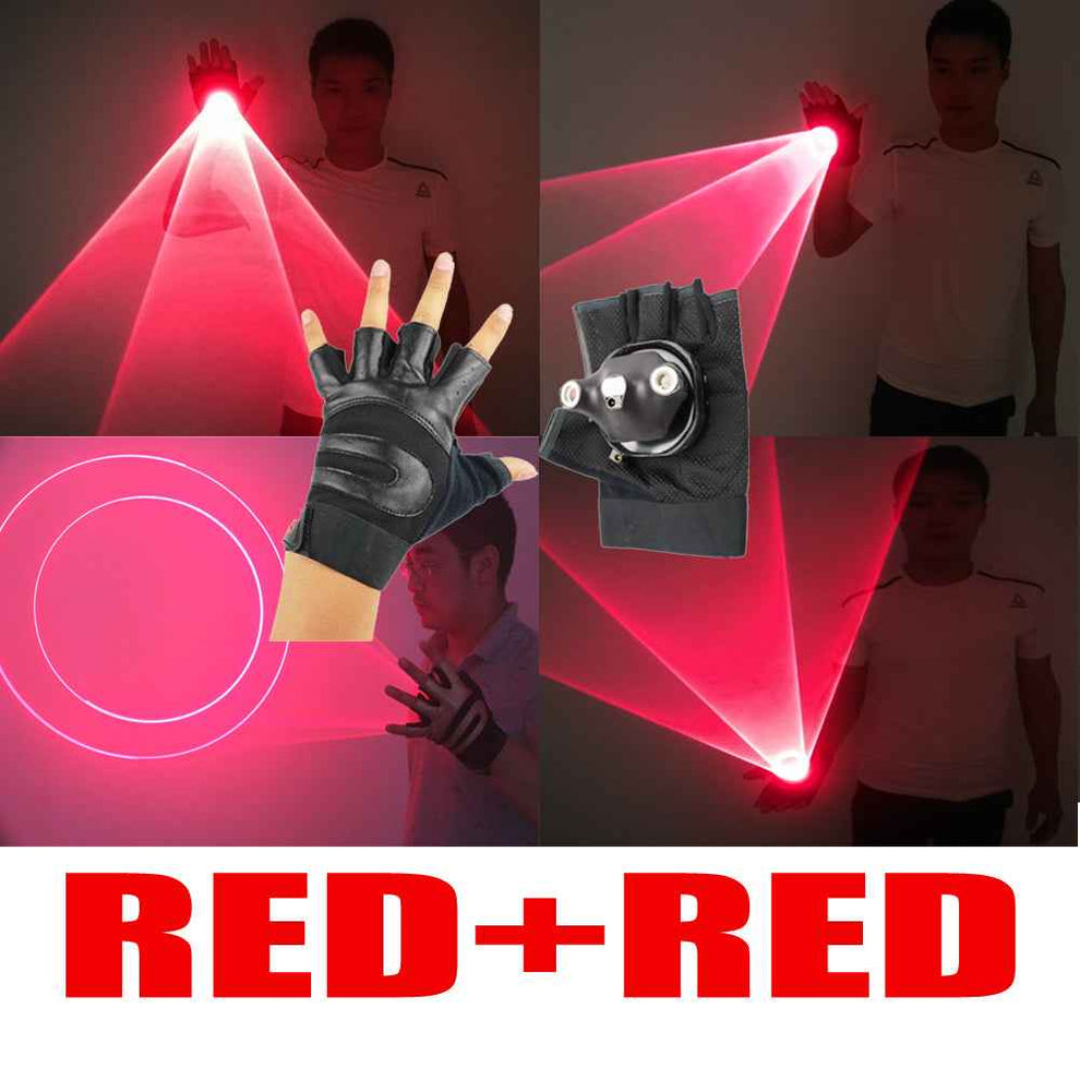 Red Handheld Laser Cannon Laser Rotating Gloves LED Palm Gyroscope ...