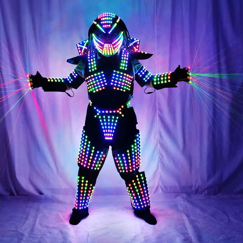 LED Luminous Robot Armor Jacket Glowing Costume - Perfect for Bar Nigh ...