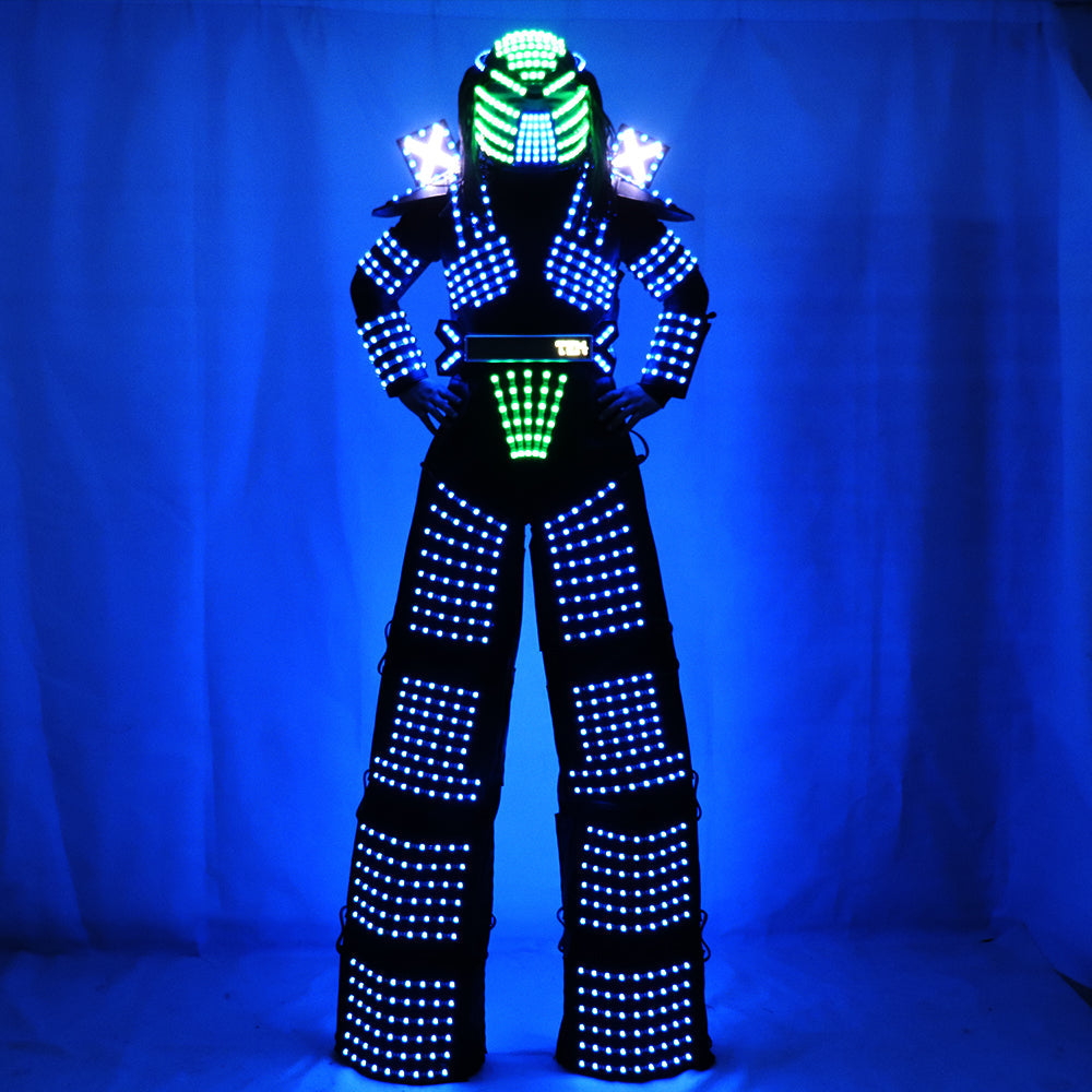 Traje De Robot LED Stilts Walker LED Light Robot Suit Costume Clothing ...