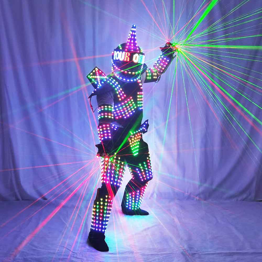 Full Color LED Robot Suit Stage Dance Costume Tron RGB lighted Luminous ...