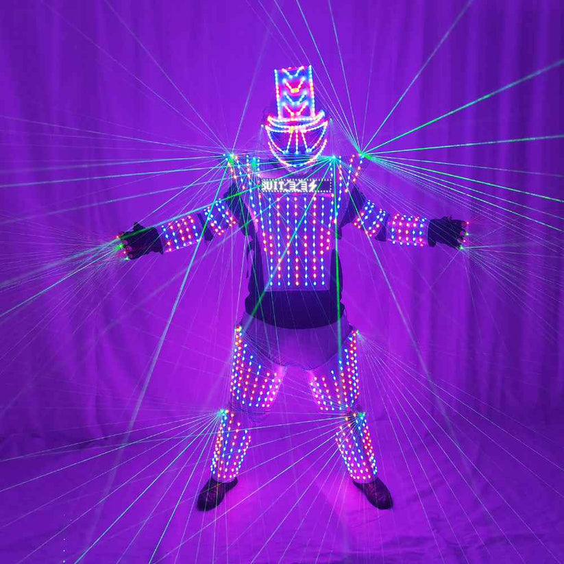Full Color LED Robot Suit Green Laser Costume Laser Jacket Model Show ...