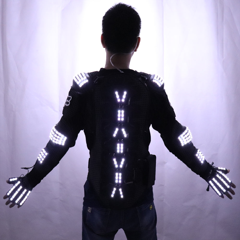 New Arrival Fashion LED Armor Light Up Jackets Costume Glove Glasses ...