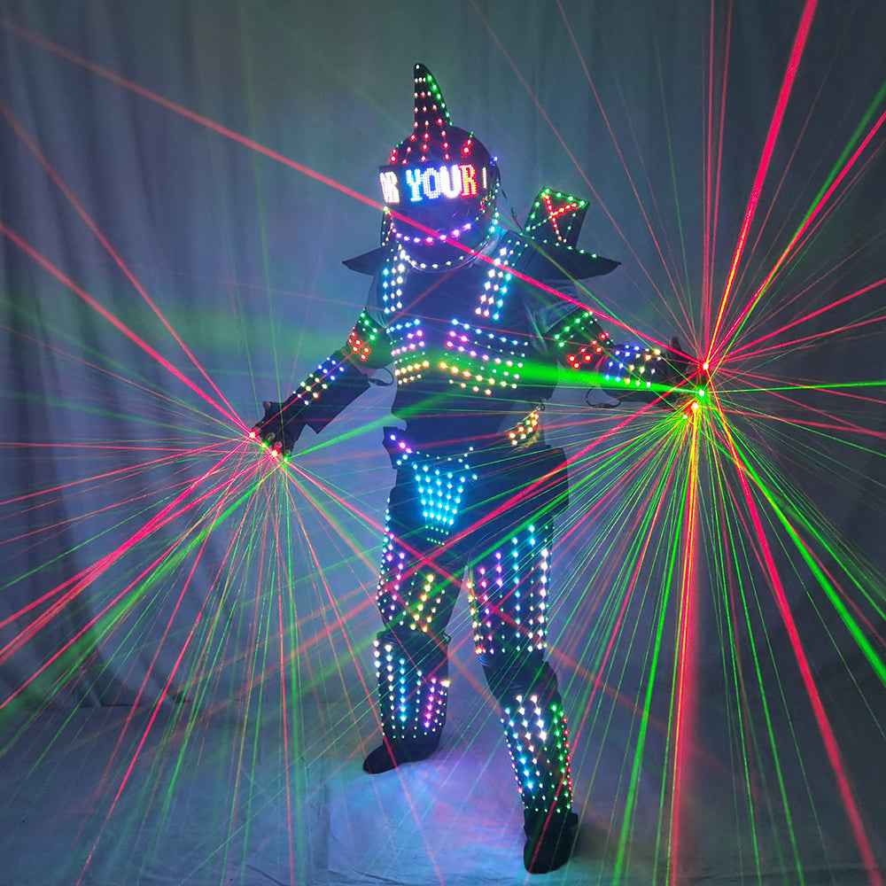Full Color LED Robot Suit Stage Dance Costume Tron RGB lighted Luminous ...