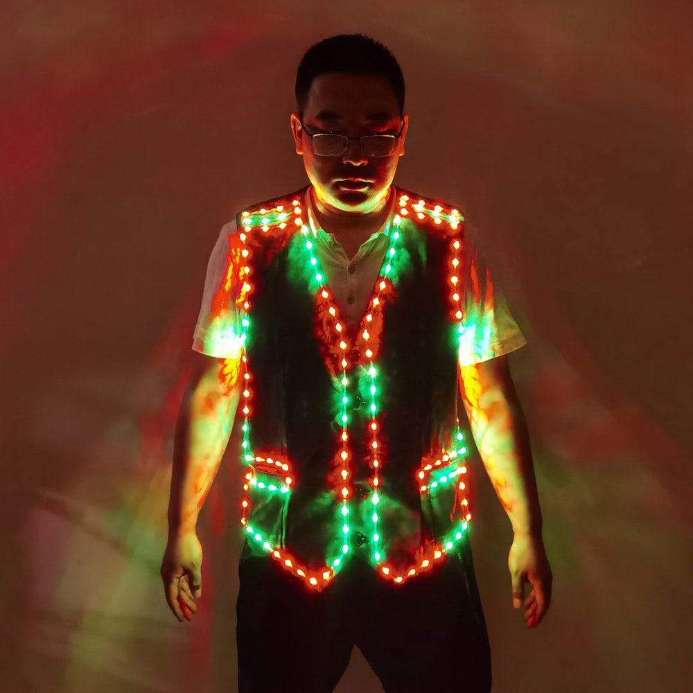 Colorful Led Luminous Vest Ballroom Costume Jacket DJ Singer Dancer Pe ...