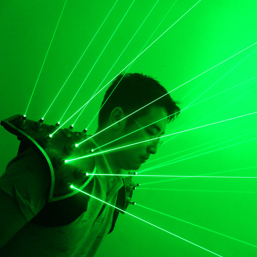 Green Laser Suit, LED Vest, Luminous Waistcoat 532nm Green Laser Gloves ...