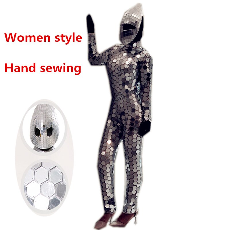 Mirror Costume Women Men Mirror Dress Stage Costume Ds Party ...