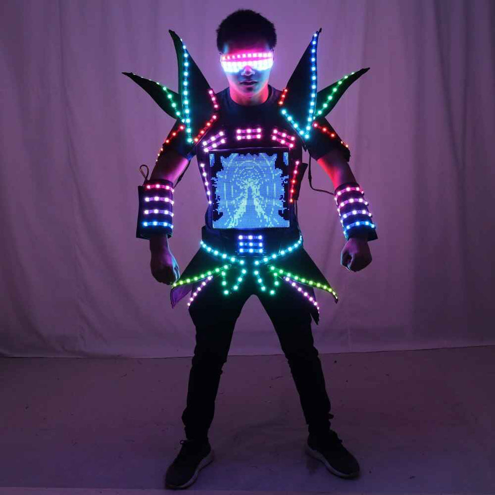LED Robot Display Costumes Party Performance Wears Armor Suit Colorful ...