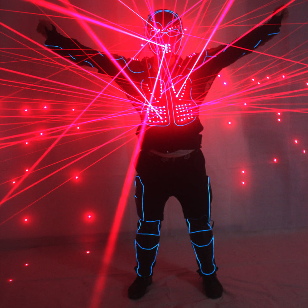 Laser Robot Suits, Red Laser Waistcoat LED Clothes, EL Wire Glowing ...