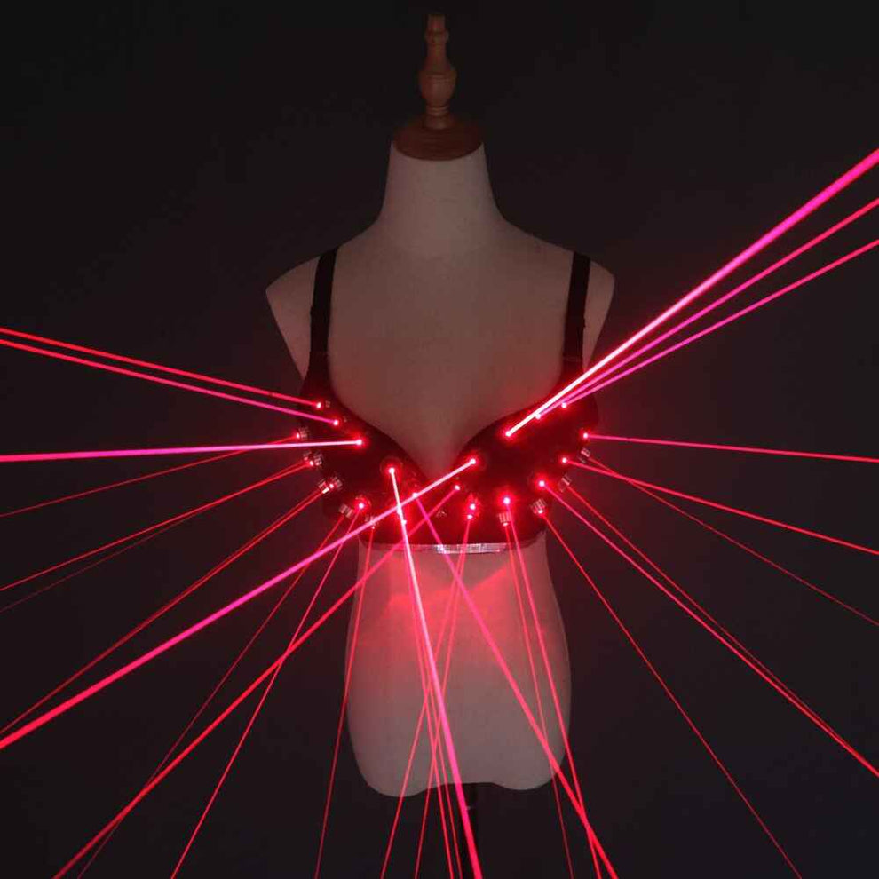 Fashion Red Laser Luminous Sexy Lady Bra Laser Show Stage Costumes For ...