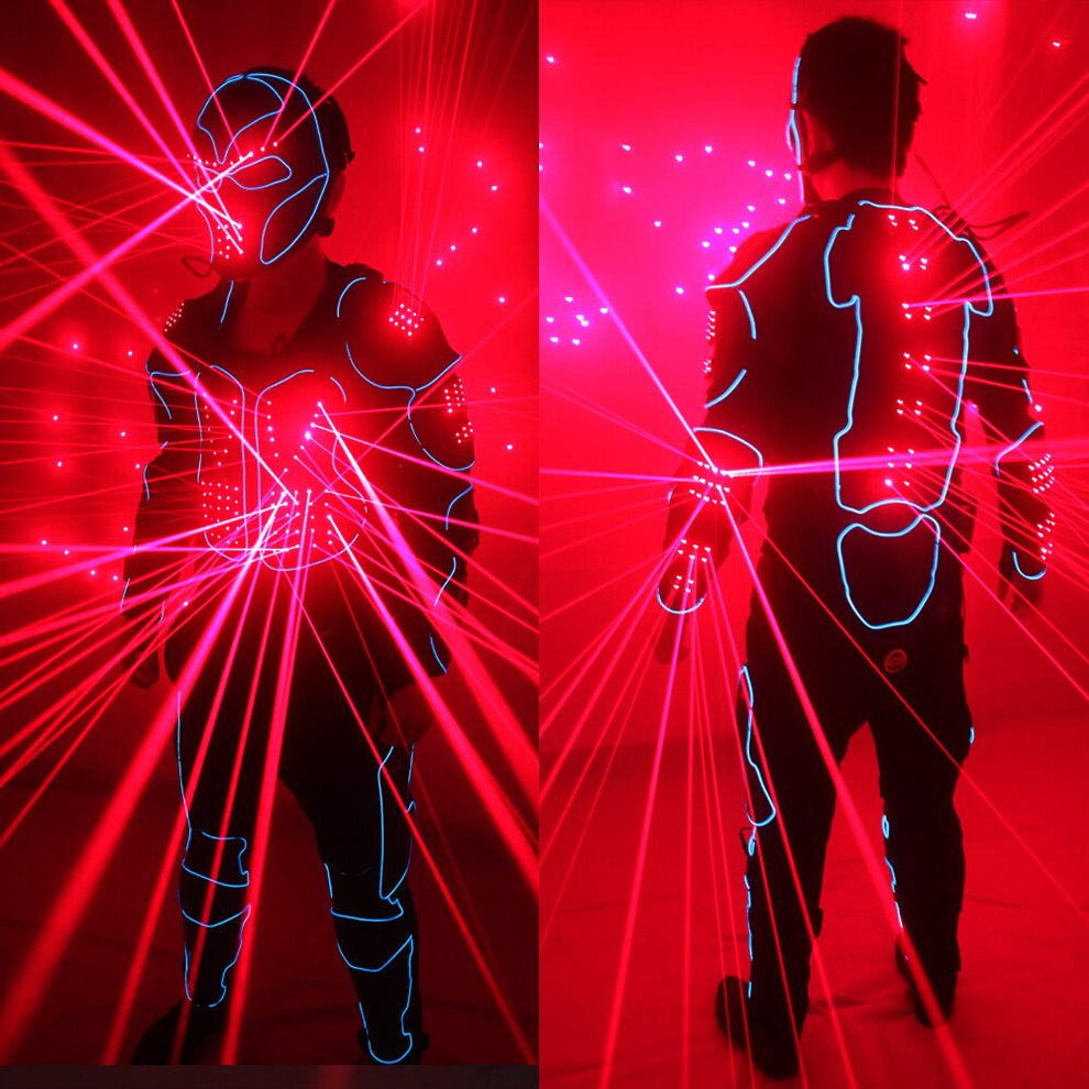 Laser Robot Suits, Red Laser Waistcoat LED Clothes, EL Wire Glowing ...