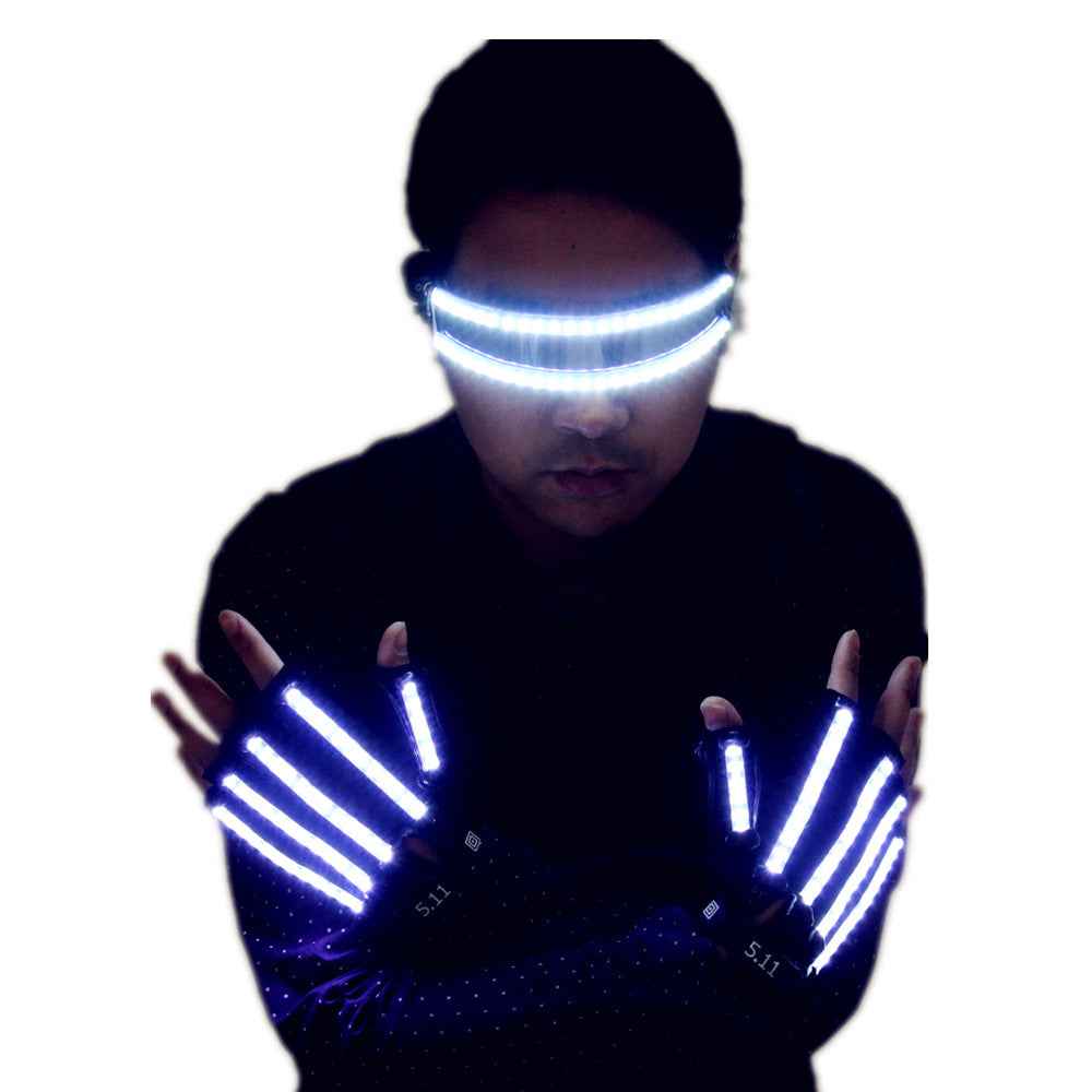 Bright LED Stage Costumes LED Gloves Luminous Glasses Laser Stage Props ...