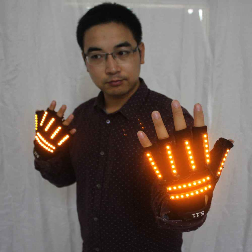 LED Glow Gloves Rave Light Flashing Finger Lighting Glow Mittens Magic ...