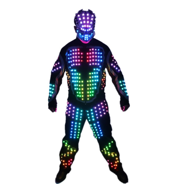 Digital LED Luminous Armor Light Up Jacket Glowing Costumes Suit Bar ...