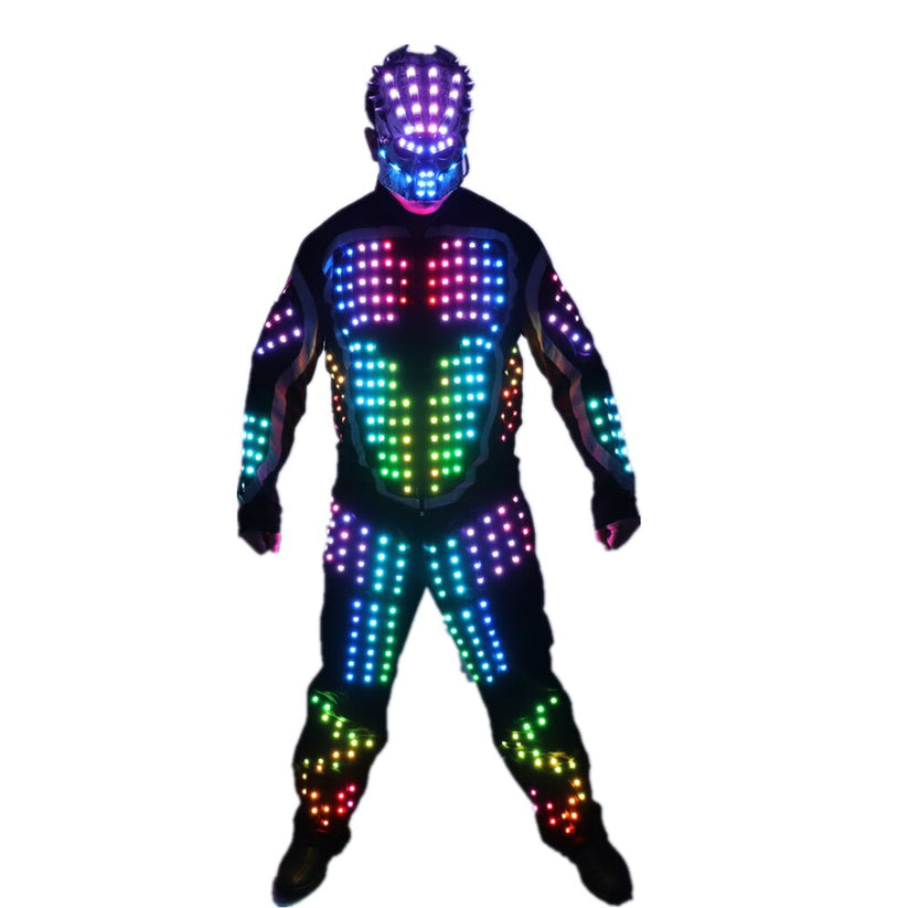 Digital LED Luminous Armor Light Up Jacket Glowing Costumes Suit Bar ...