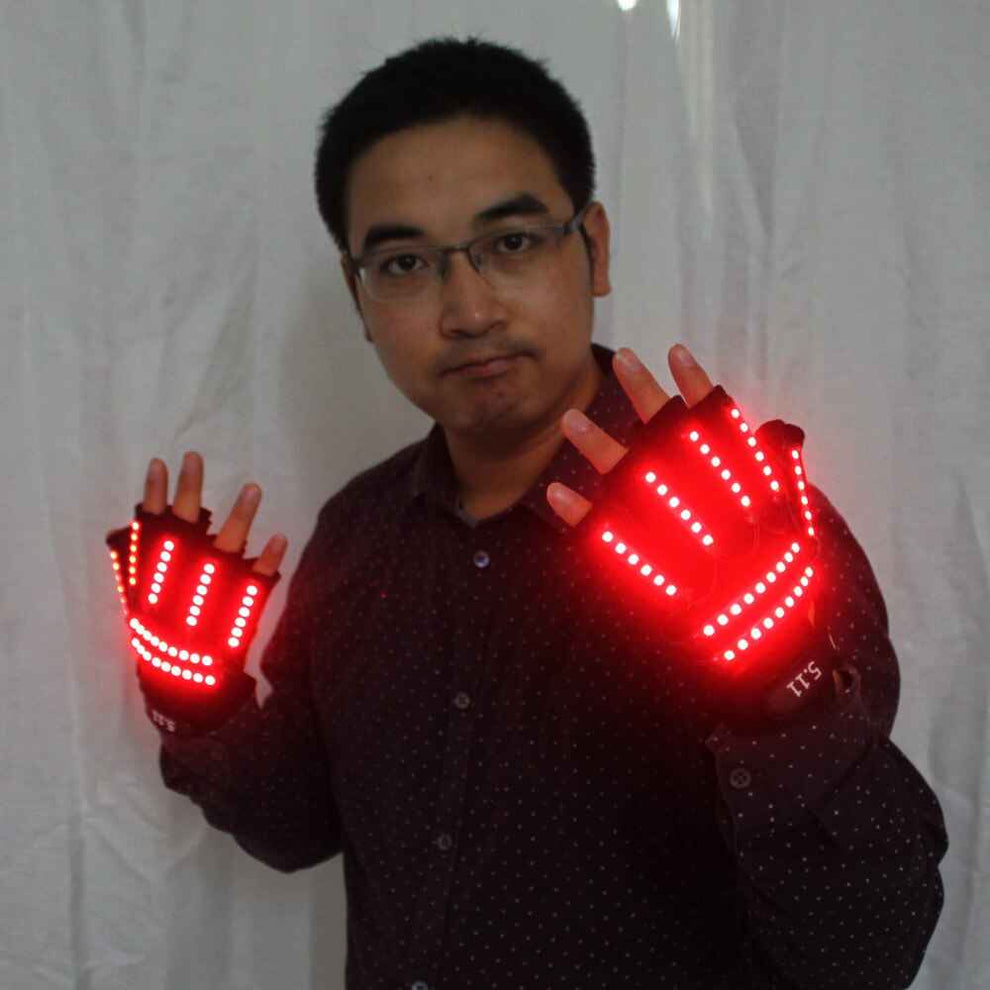 LED Glow Gloves Rave Light Flashing Finger Lighting Glow Mittens Magic ...