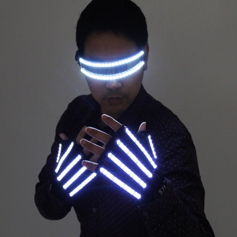 Bright LED Stage Costumes LED Gloves Luminous Glasses Laser Stage Props ...