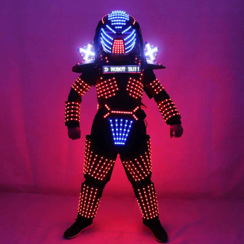 LED Robot Costumes Clothes LED Lights Luminous Stage Dance Performance ...