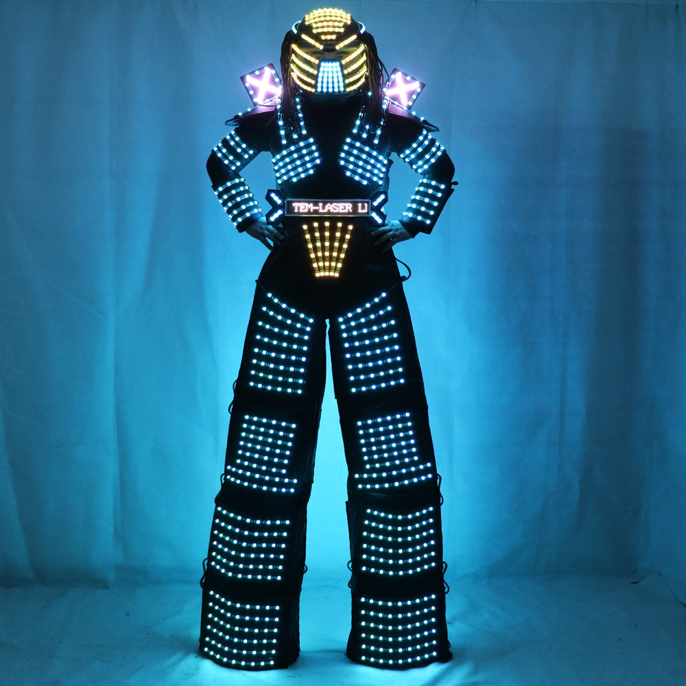 Traje De Robot LED Stilts Walker LED Light Robot Suit Costume Clothing ...