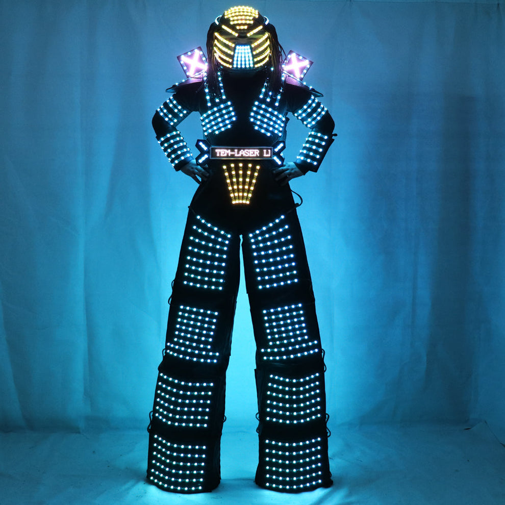 Traje De Robot LED Stilts Walker LED Light Robot Suit Costume Clothing ...