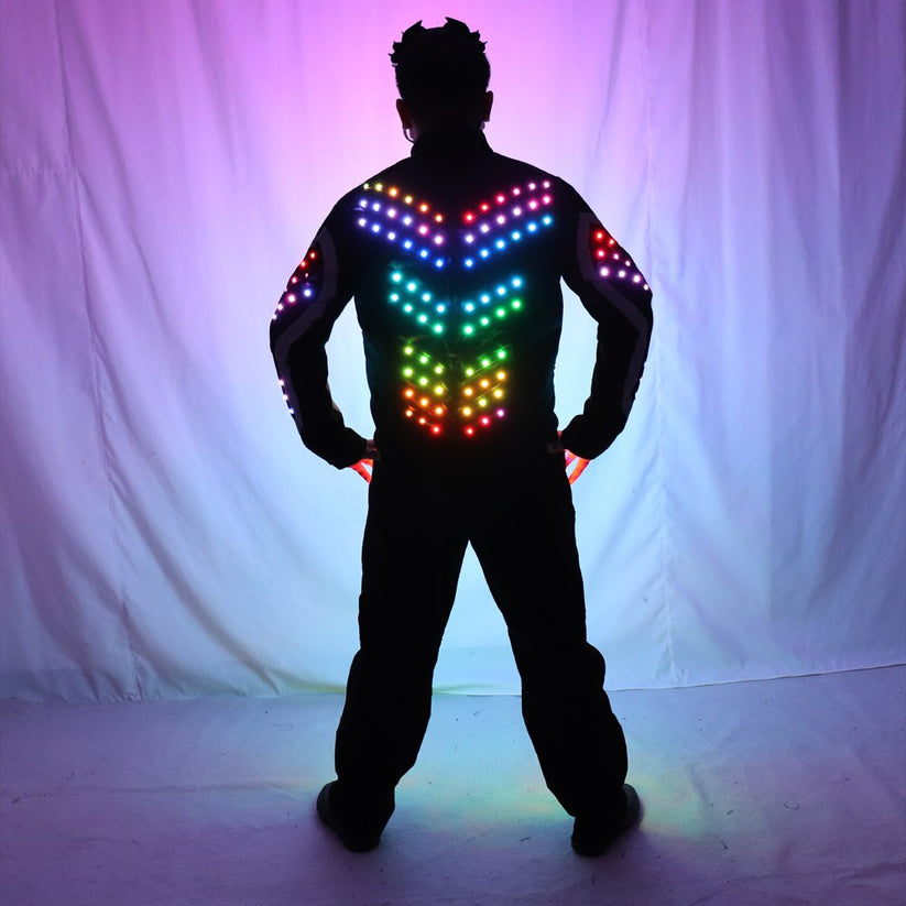 Digital LED Luminous Armor Light Up Jacket Glowing Costumes Suit Bar ...