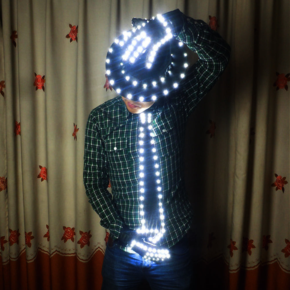 LED Clothes Luminous Jazz Hat with Light Tie LED Gloves LED Suit for ...