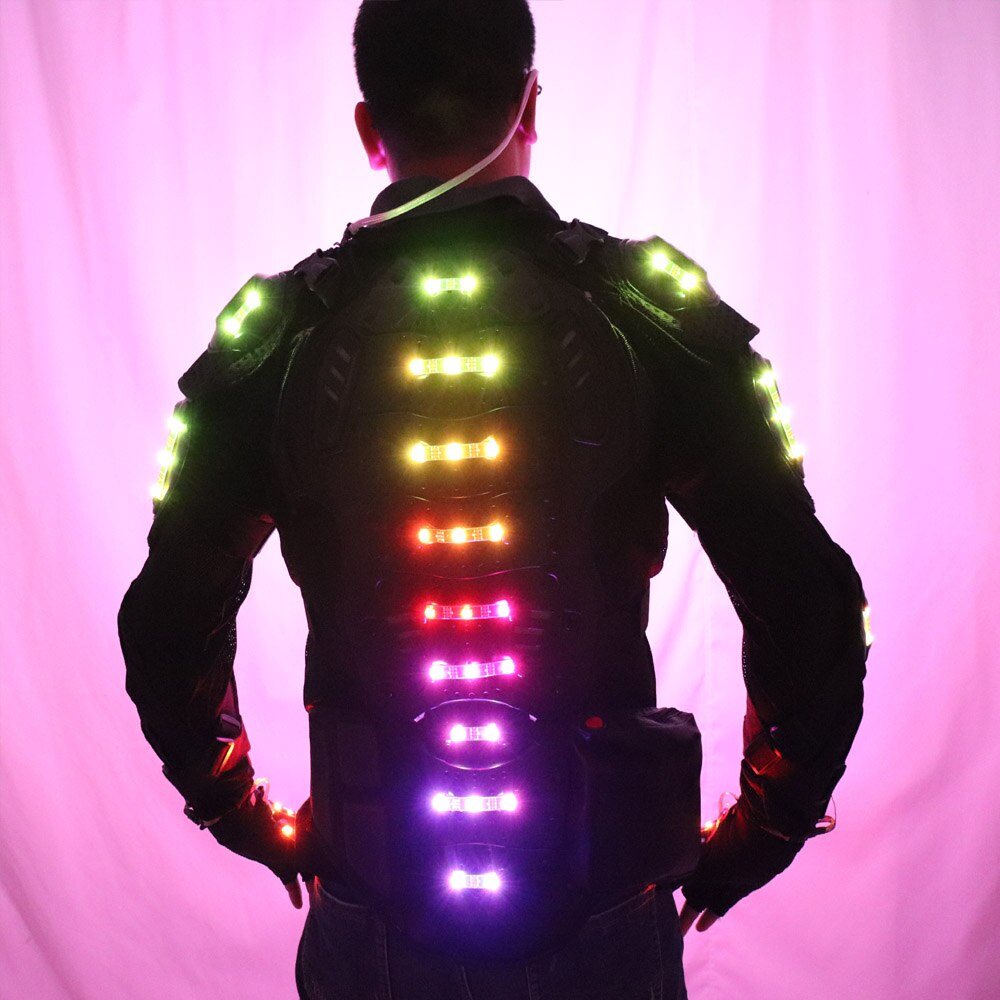 Full Color LED Luminous Armor Light Up Jacket Glowing Costumes Suit ...