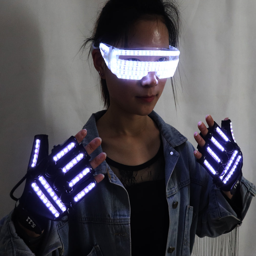 LED Light Emitting Costumes LED Luminous Glasses Gloves Stage Props For ...