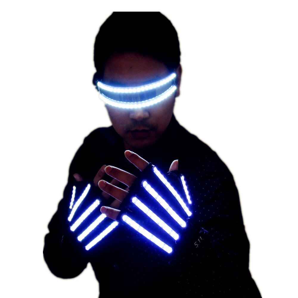 Bright LED Stage Costumes LED Gloves Luminous Glasses Laser Stage Props ...