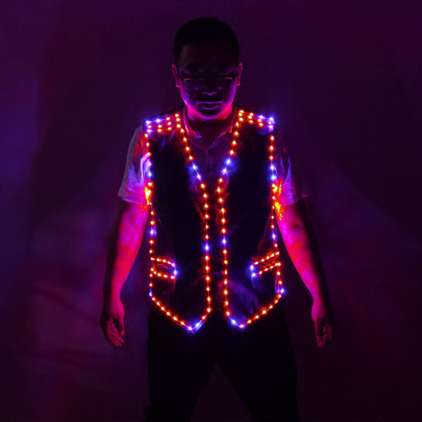 Colorful Led Luminous Vest Ballroom Costume Jacket DJ Singer Dancer Pe ...