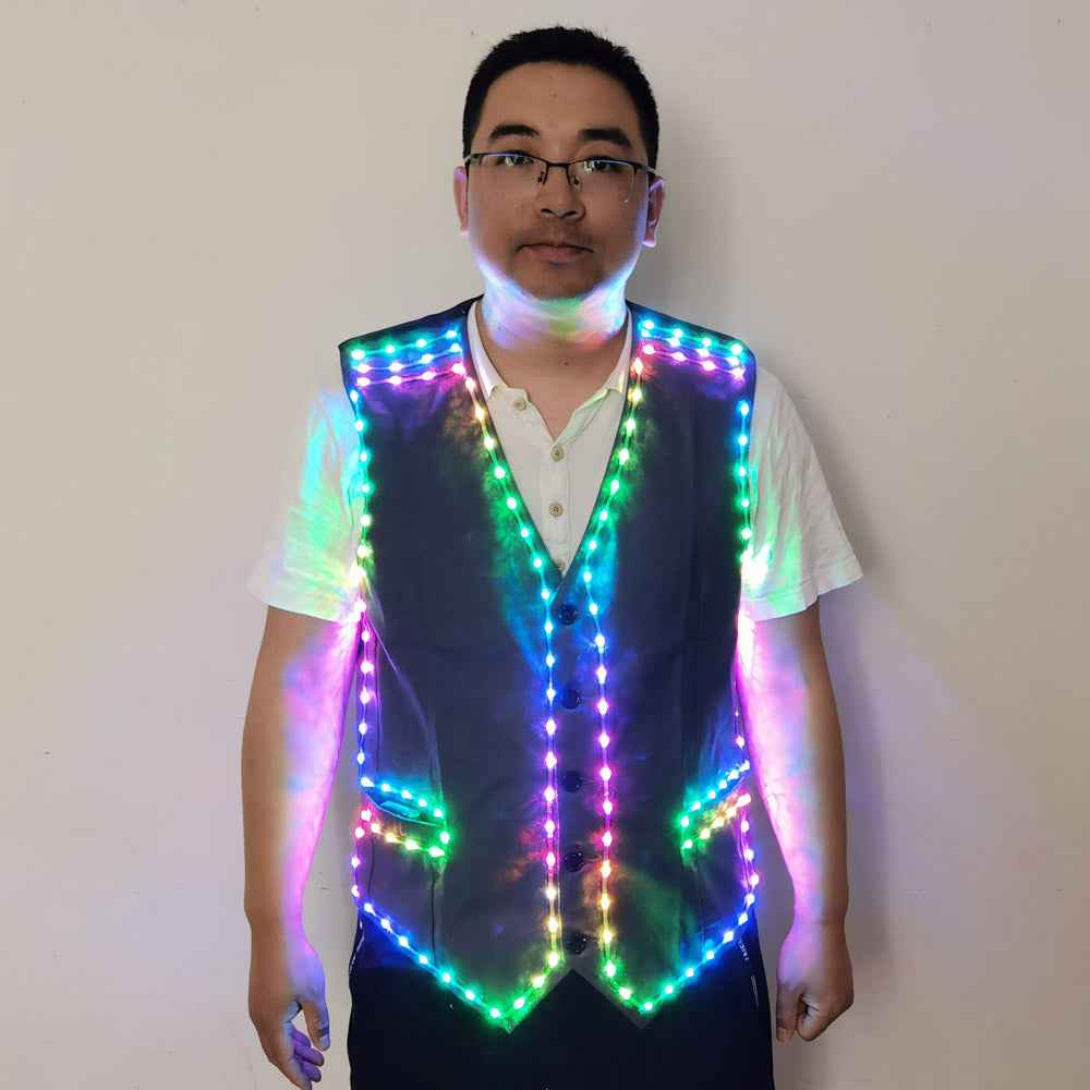 Full Color Glowing LED Vest Jacket - Luminous Stage Costume for Ballro ...