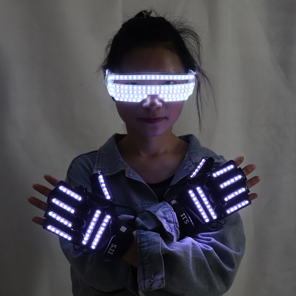 LED Light Emitting Costumes LED Luminous Glasses Gloves Stage Props For ...