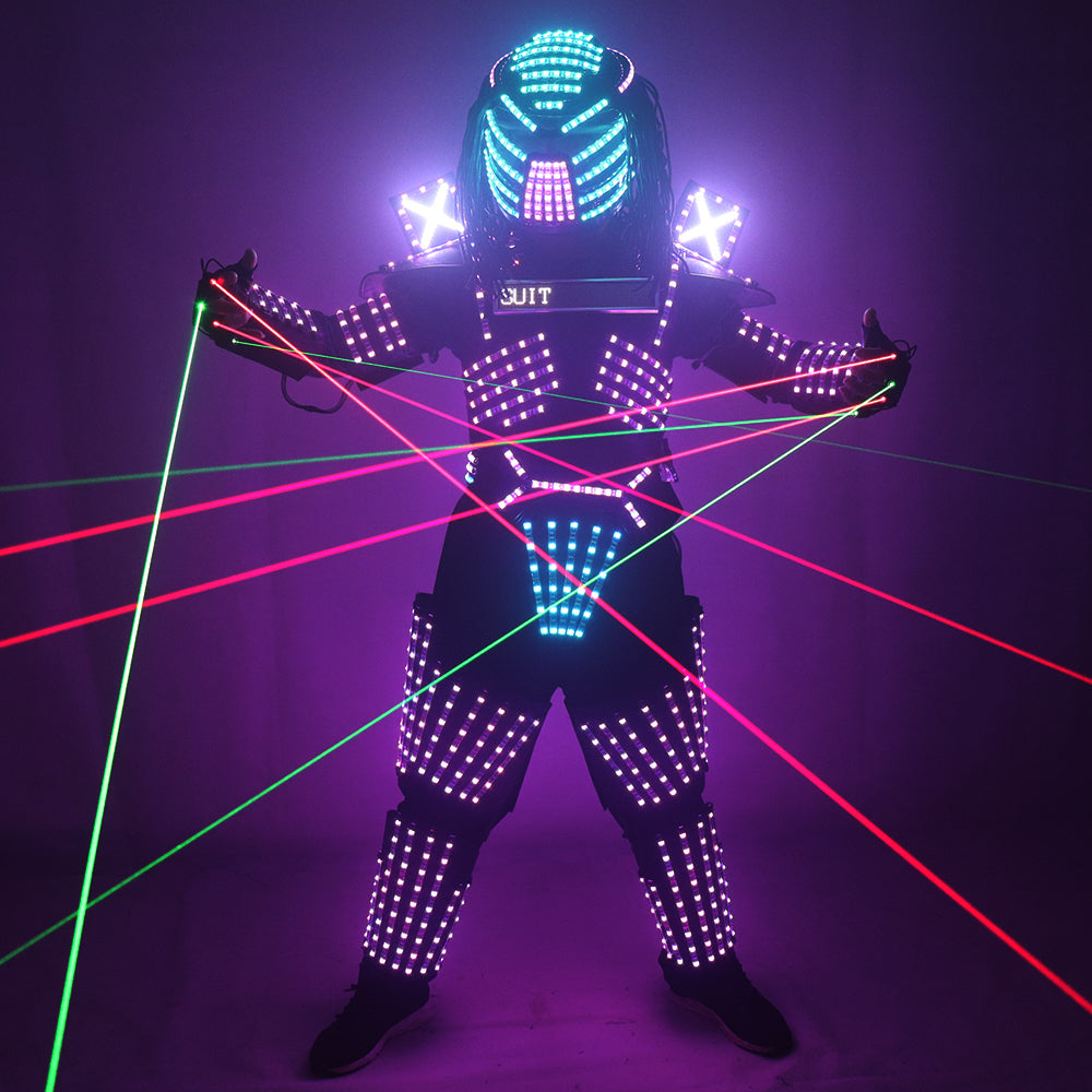 LED Robot Costumes Clothes LED Lights Luminous Stage Dance Performance ...