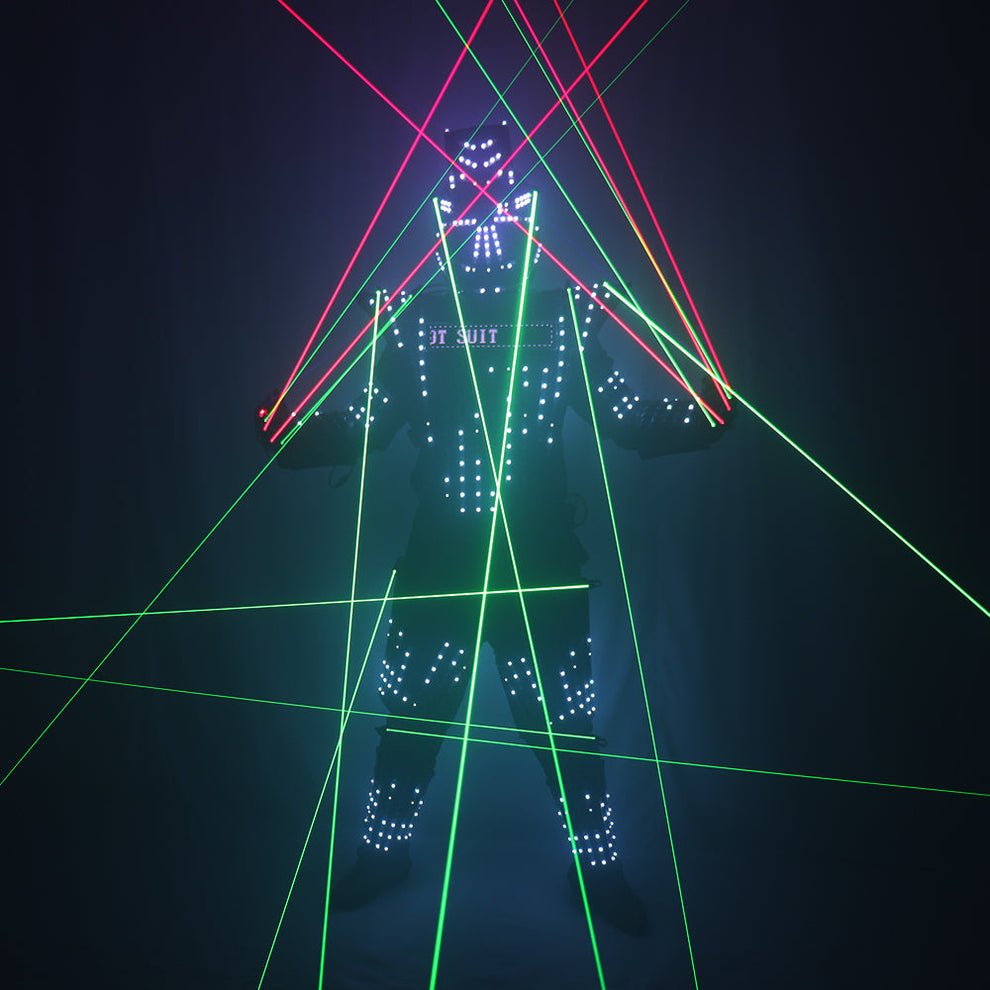 Full Color LED Robot Suit Green Laser Costume Laser Jacket Model Show ...